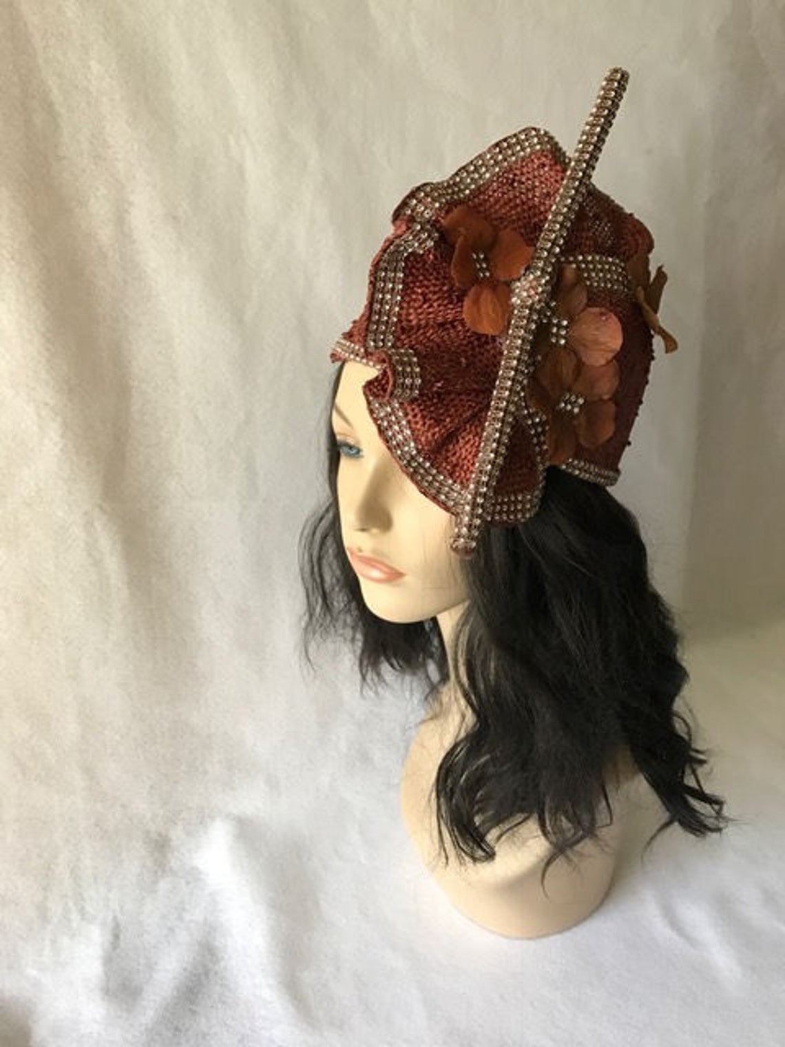 Rust Brown Elegant Straw Church Hat COGIC First Lady Pastor Hat ...