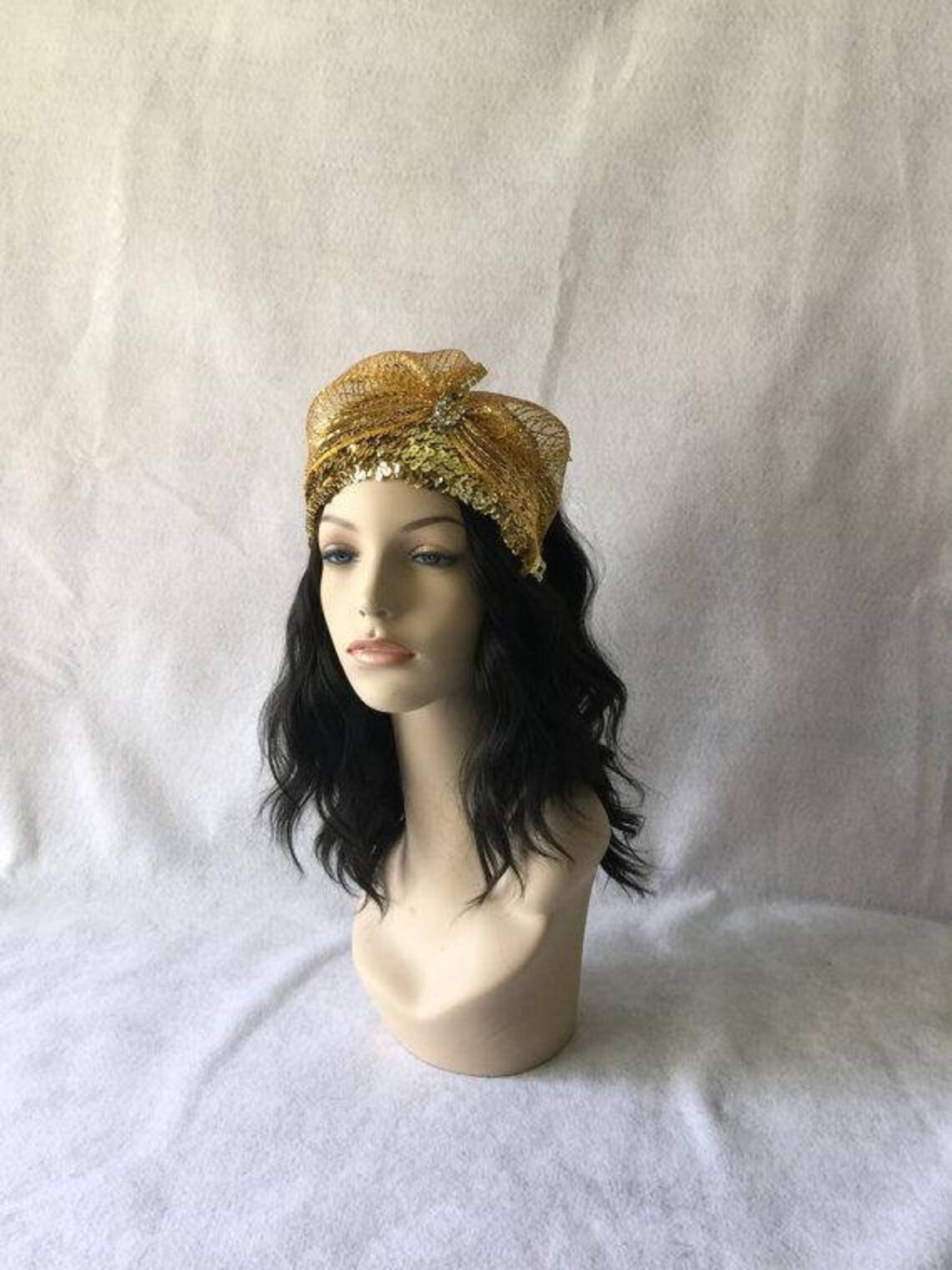 Gold Vintage Half Hat Gold Church Hat With Large Bow Gold | Etsy