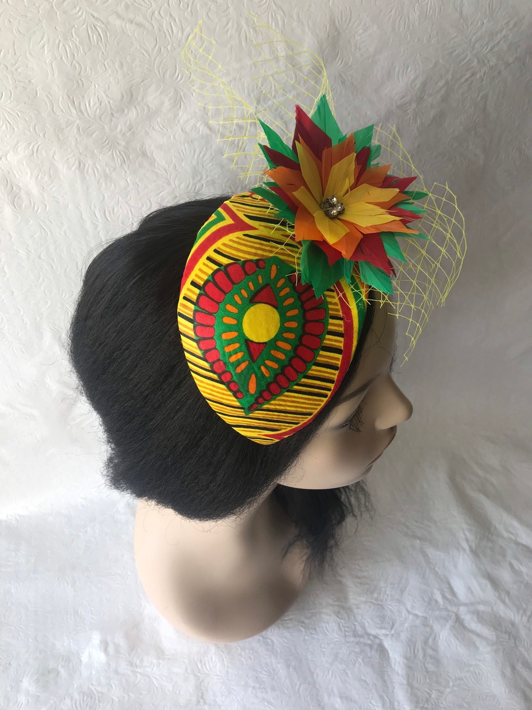 African Print Ankara mini Fascinator sombrero, sombrero de boda madre ...