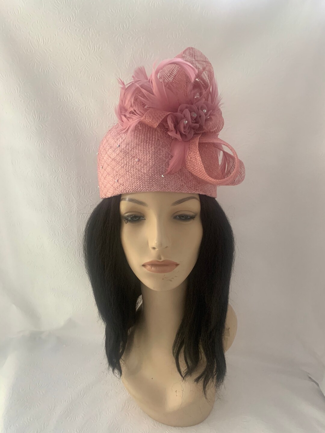 Mauve Pink Church Hat for Women, Dusty Rose Mother of the Bride Wedding ...