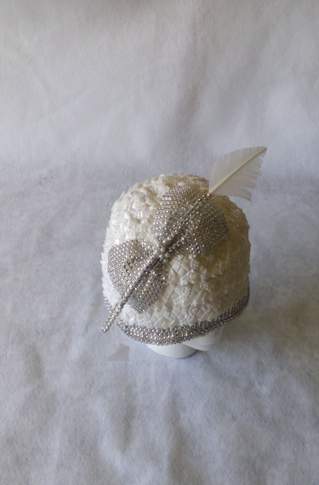 White Women’s Church Hat, White Bucket Style Hat, White Pillbox Church ...