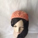 Coral Fascinator Hat, Vintage Half Hat, Coral Peach Wedding Hat, Women ...