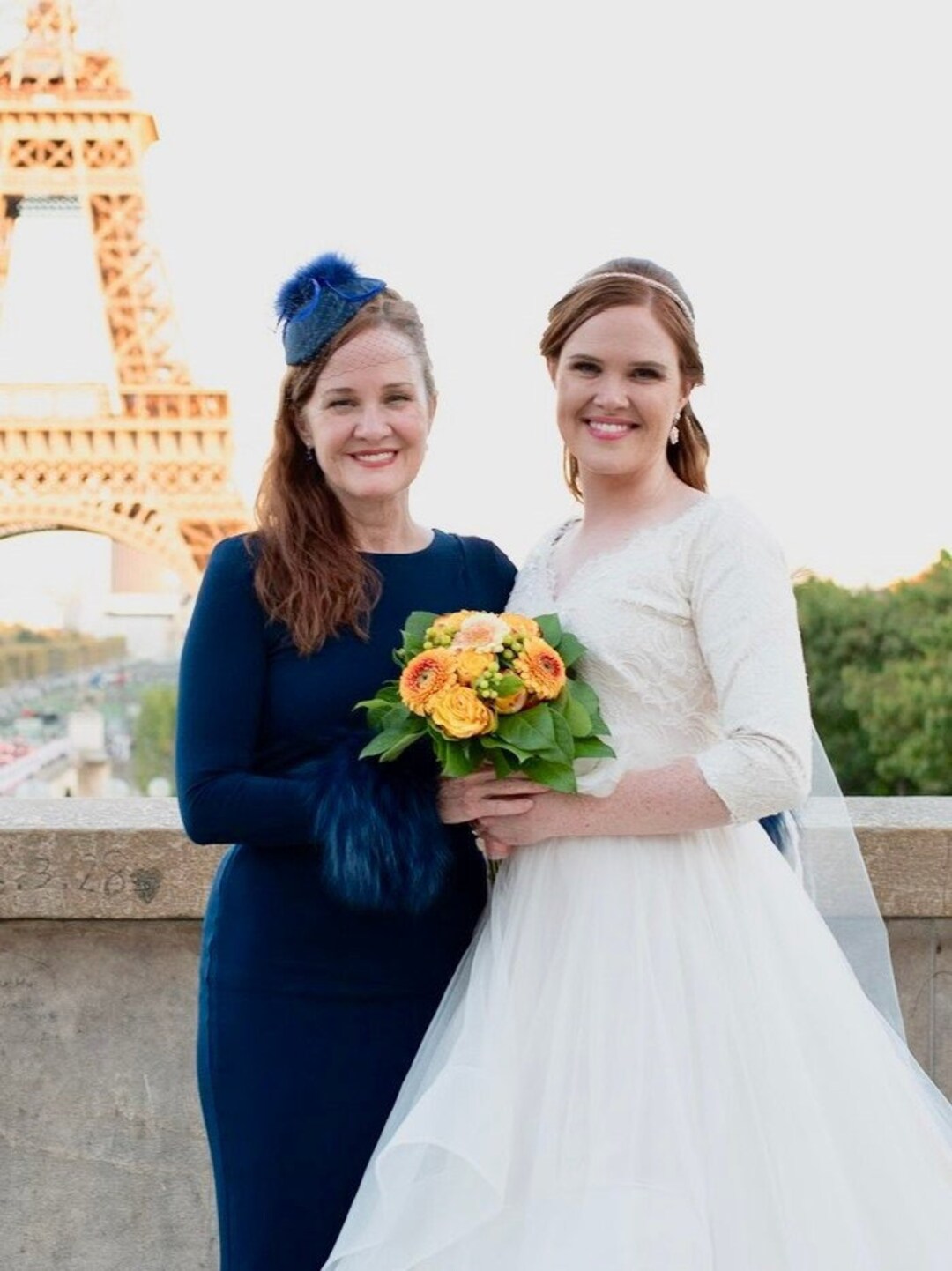 Navy Blue Mother of the Bride Feather Wedding Fascinator Hat With Veil ...