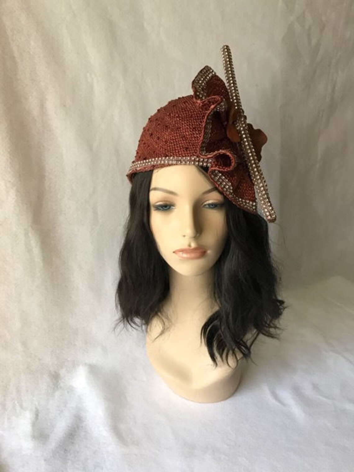 Rust Brown Elegant Straw Church Hat COGIC First Lady Pastor Hat ...