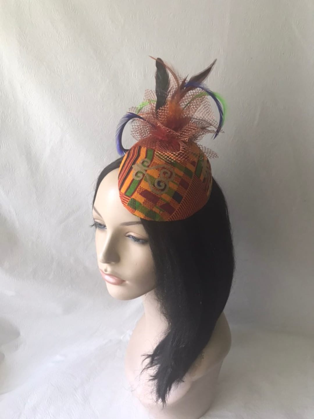 African Fascinator, African Print Headpiece, Black Women Hat, African ...