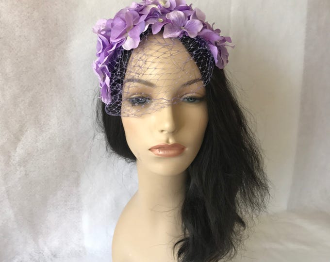 Violet/light Purple Wide Brim Sinamay Church Kentucky Derby Hat With ...