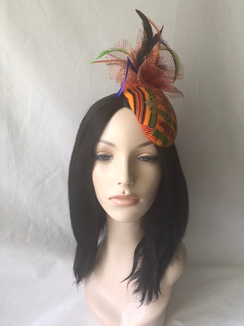 African Fascinator, African Print Headpiece, Black Women Hat, African ...