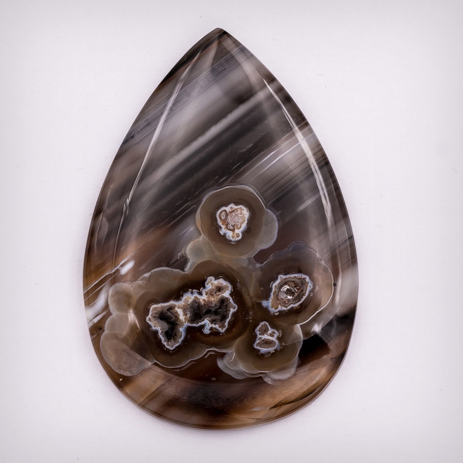 Floral & Waterline Agate Cabochon - 54x37x4.9mm - Etsy