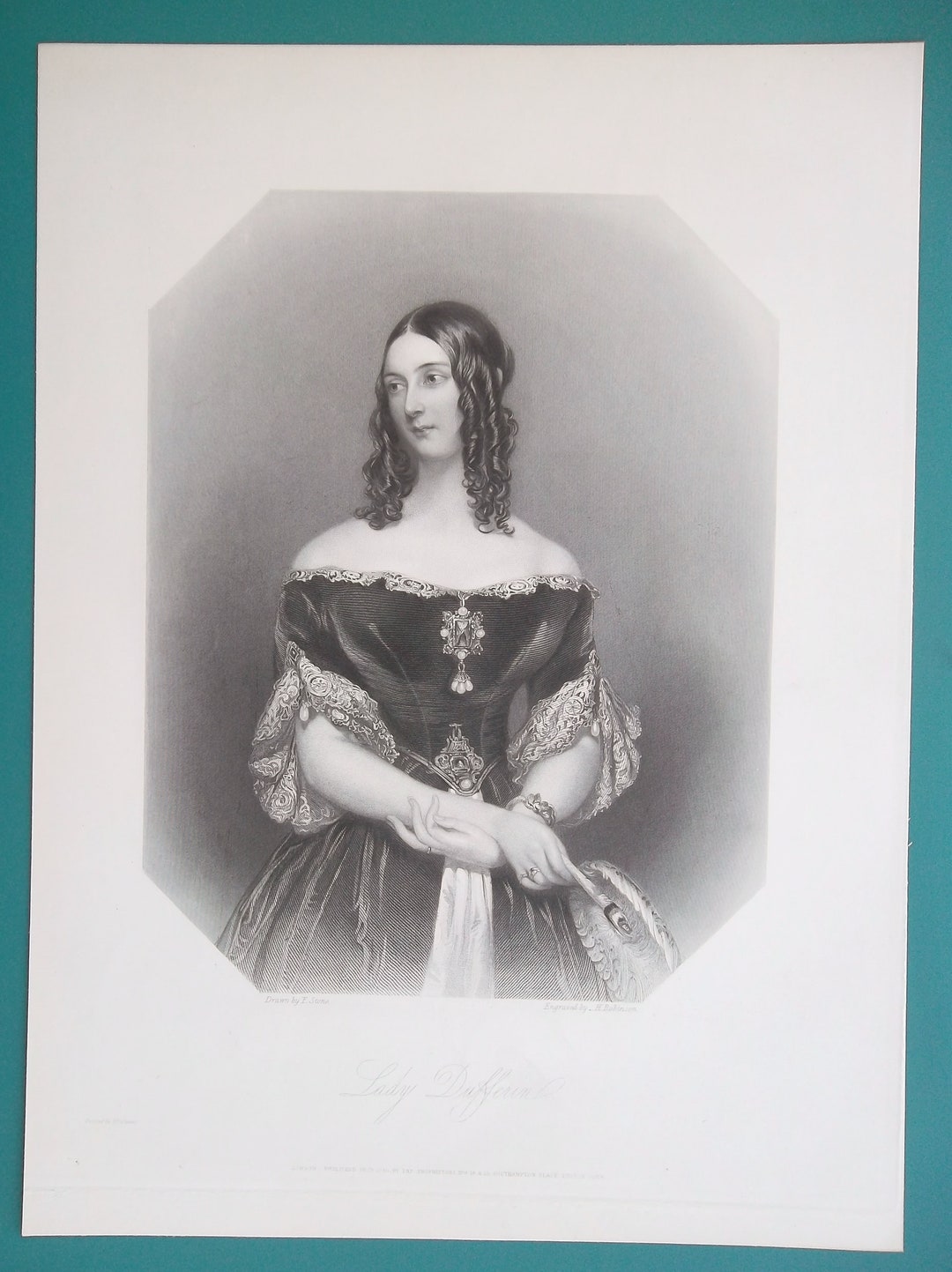 LADY DUFFERIN of Queen Victoria 's Royal Court - 1840 SUPERB Quality ...