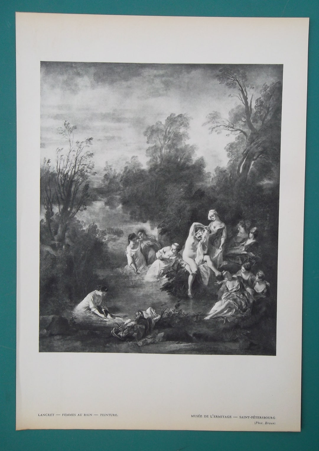 NUDE IN ART Young Ladies at Bath Forest Ravine After Painting by ...