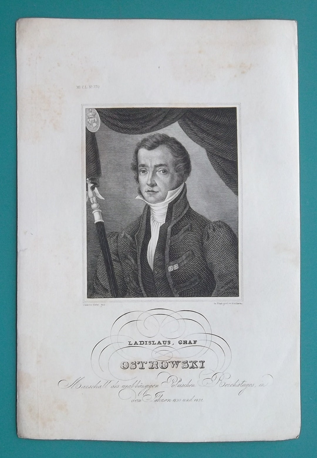 WLADYSLAW OSTROWSKI of Poland Horse Artillery Officer - C 1845 ...