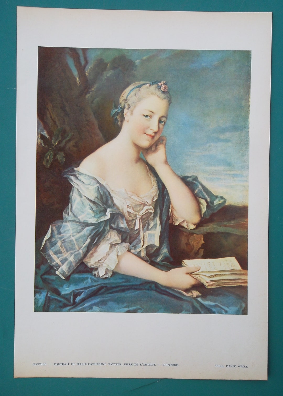 MARIE C. NATTIER Portrait of Artist's Elder Daughter - 1920s COLOR ...