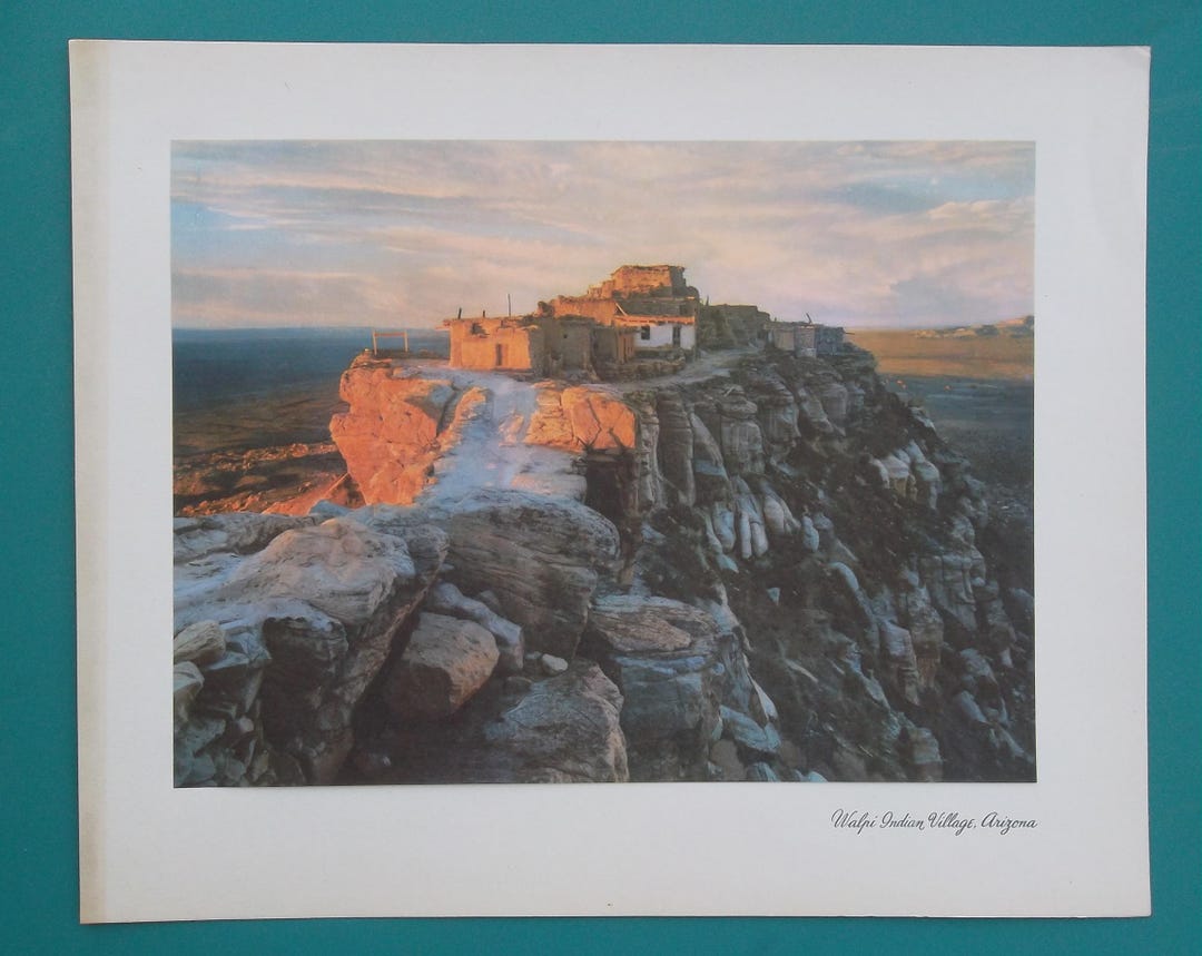 ARIZONA Walpi Indian Village by Ansel Adams - 1942 COLOR Rotogravure ...