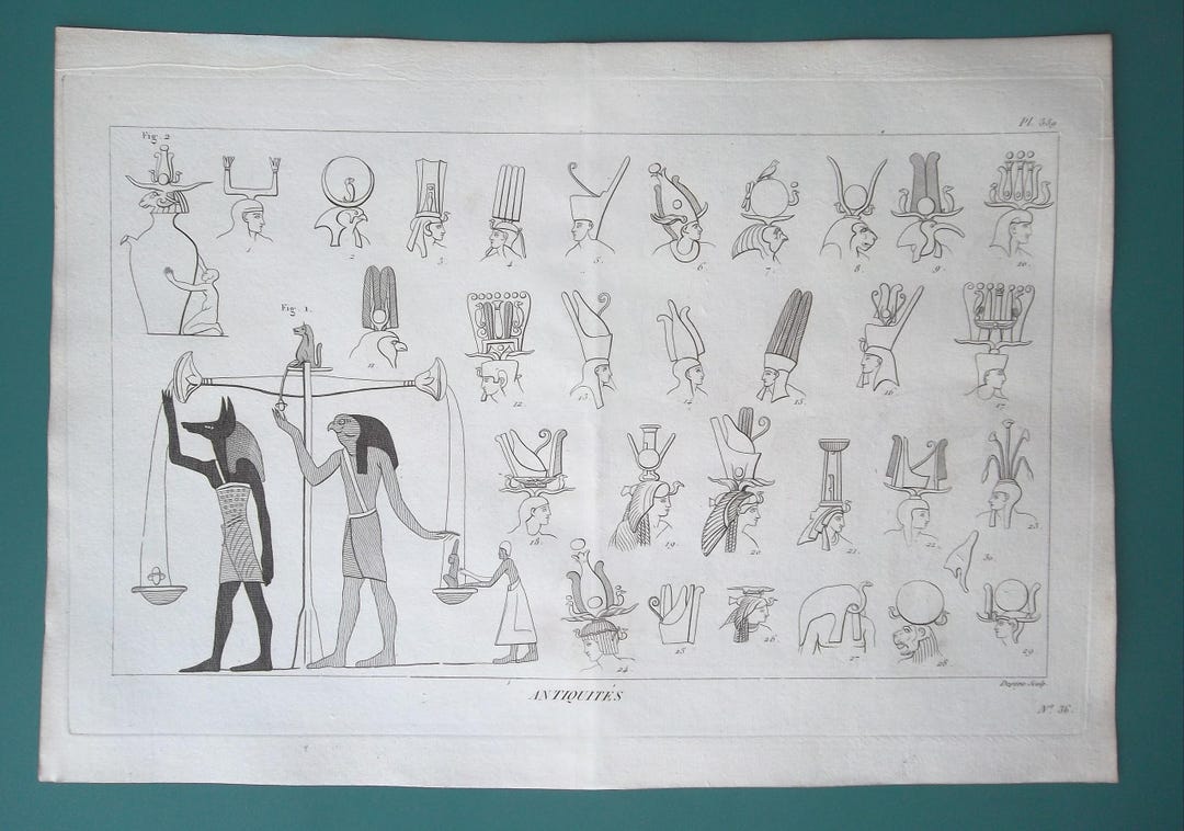 ANCIENT EGYPT Fashion Hairstyles Headgear of Gods Deities Priests ...