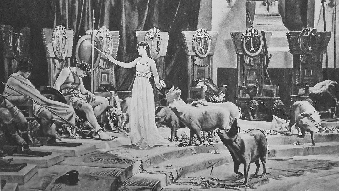 MYTHOLOGY Sorceress Circe & Her Companions Ulysses Changed to Swine ...