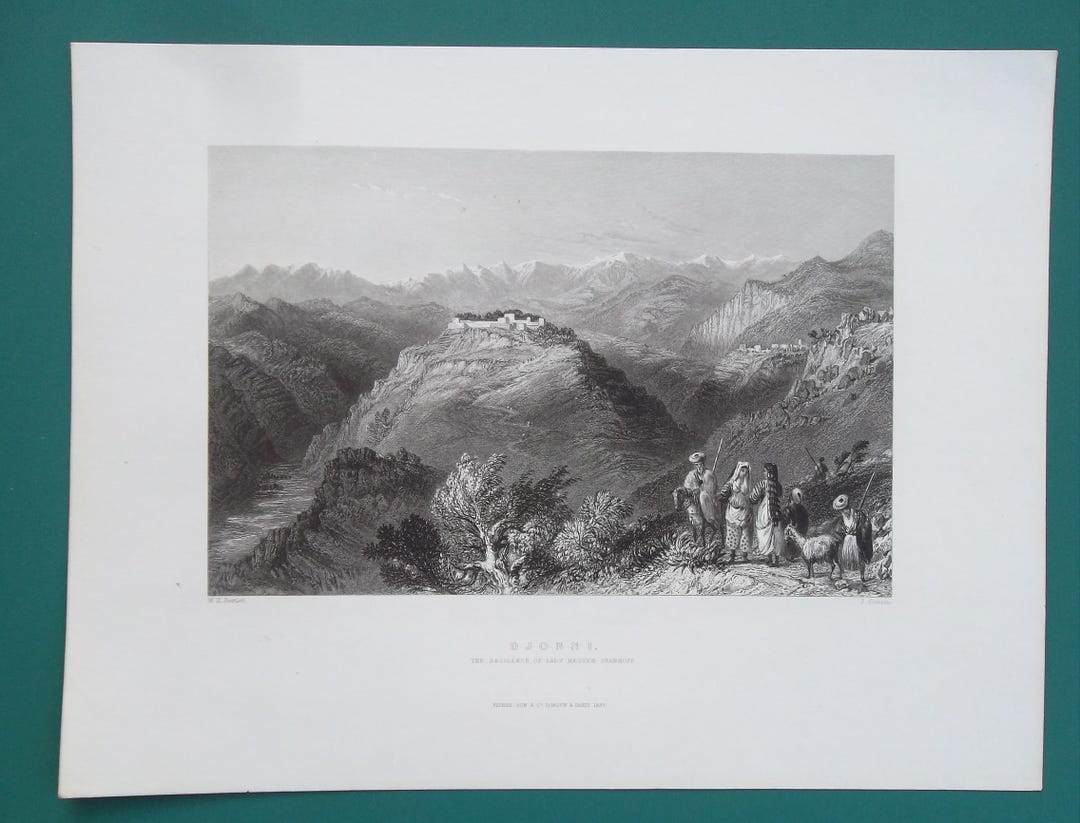 LEBANON Joun Residence of British Adventurer Lady Stanhope - 1838 ...