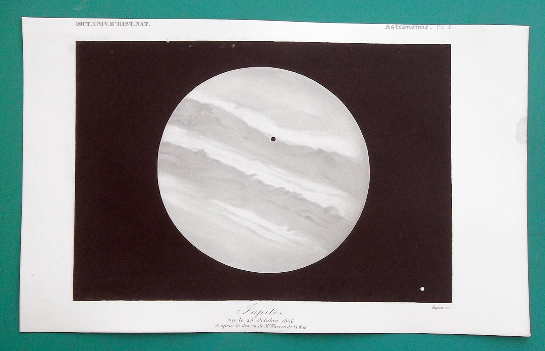 ASTRONOMY Planet Jupiter Observed 25 Oct 1856 - 1867 SCARCE Antique ...