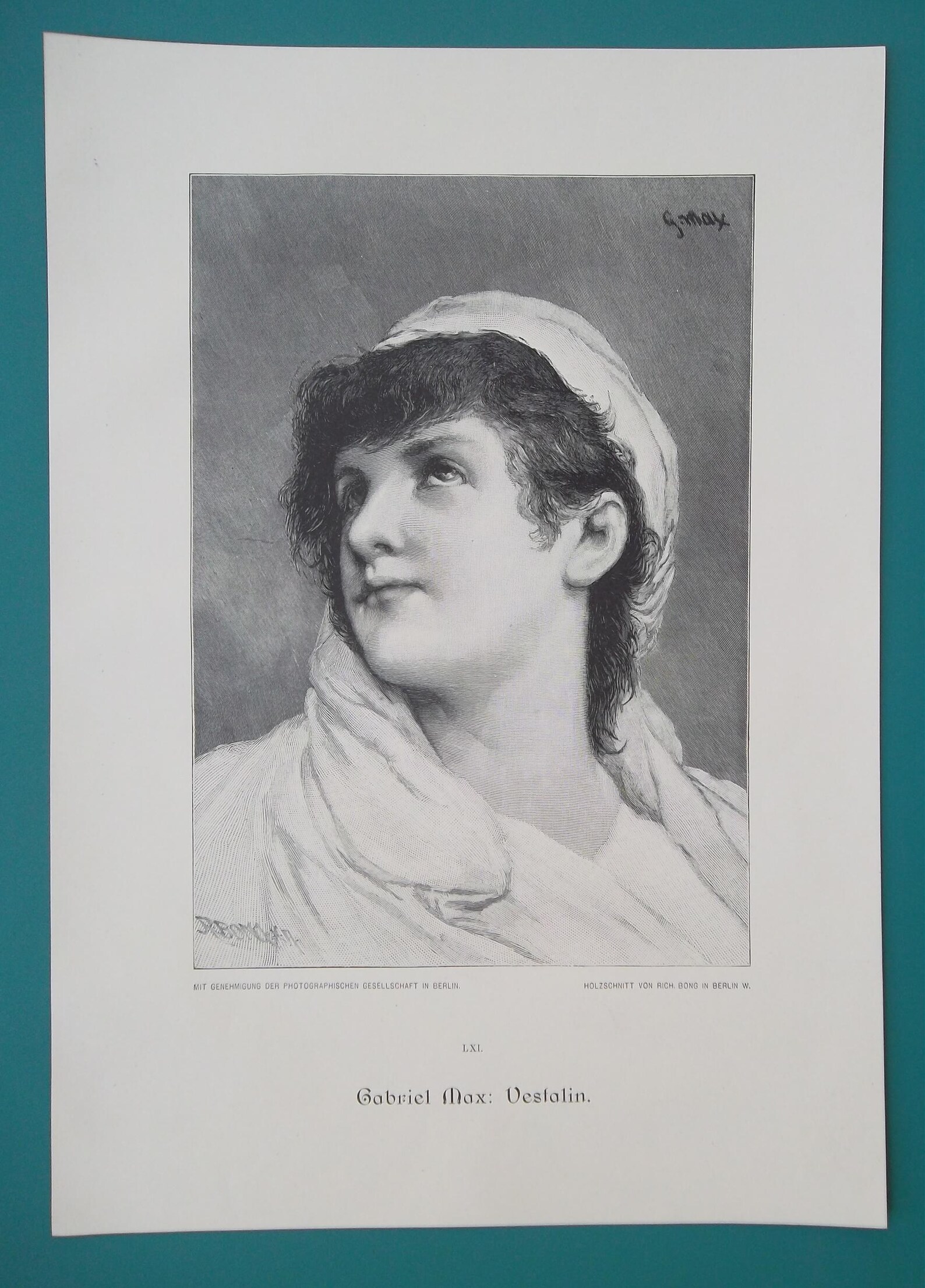 ROMAN VESTAL Portrait of Female Beauty by Gabriel Max - 1889 VICTORIAN ...