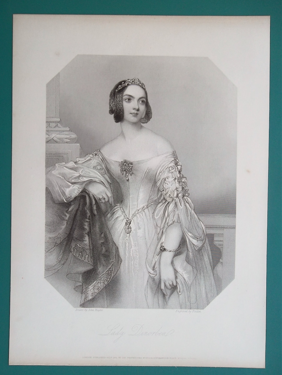 BARONESS DINORBEN of Queen Victoria 's Royal Court - 1840 SUPERB ...