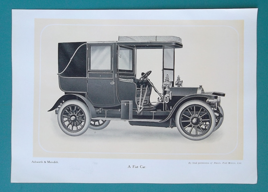 FIAT CARS Automobiles Advertisement - 1908 Print Vintage - Etsy
