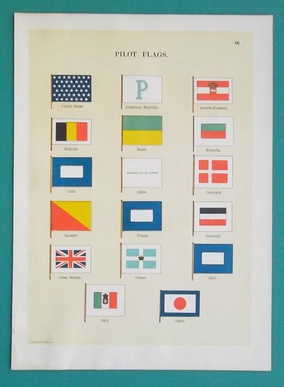 FLAGS Marine Pilot Flags of Naval Nations US UK Chile China | Etsy
