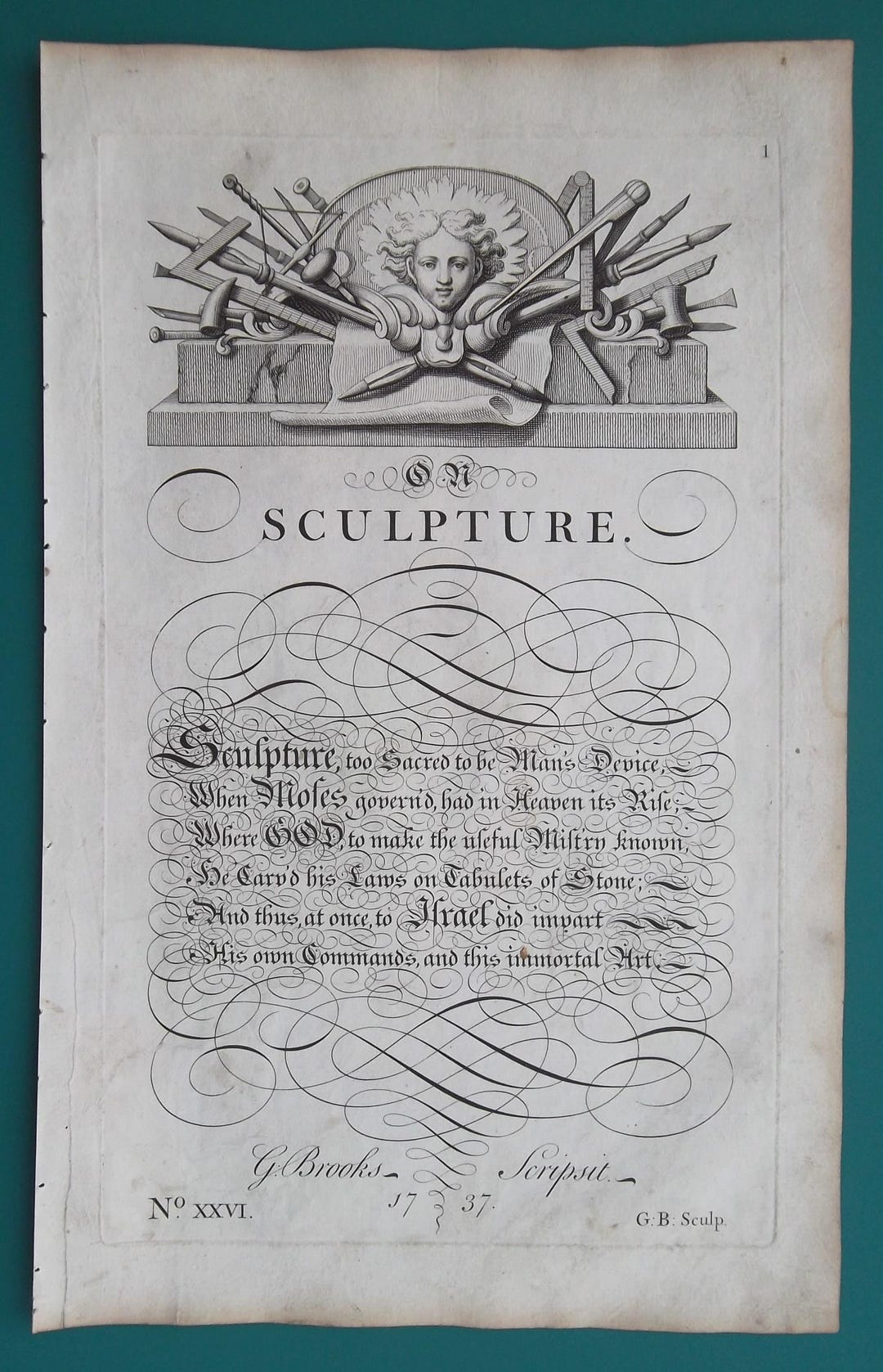 ORNAMENTAL PENMANSHIP Thoughts on Sculpture Immortal Art W/ Vignette ...
