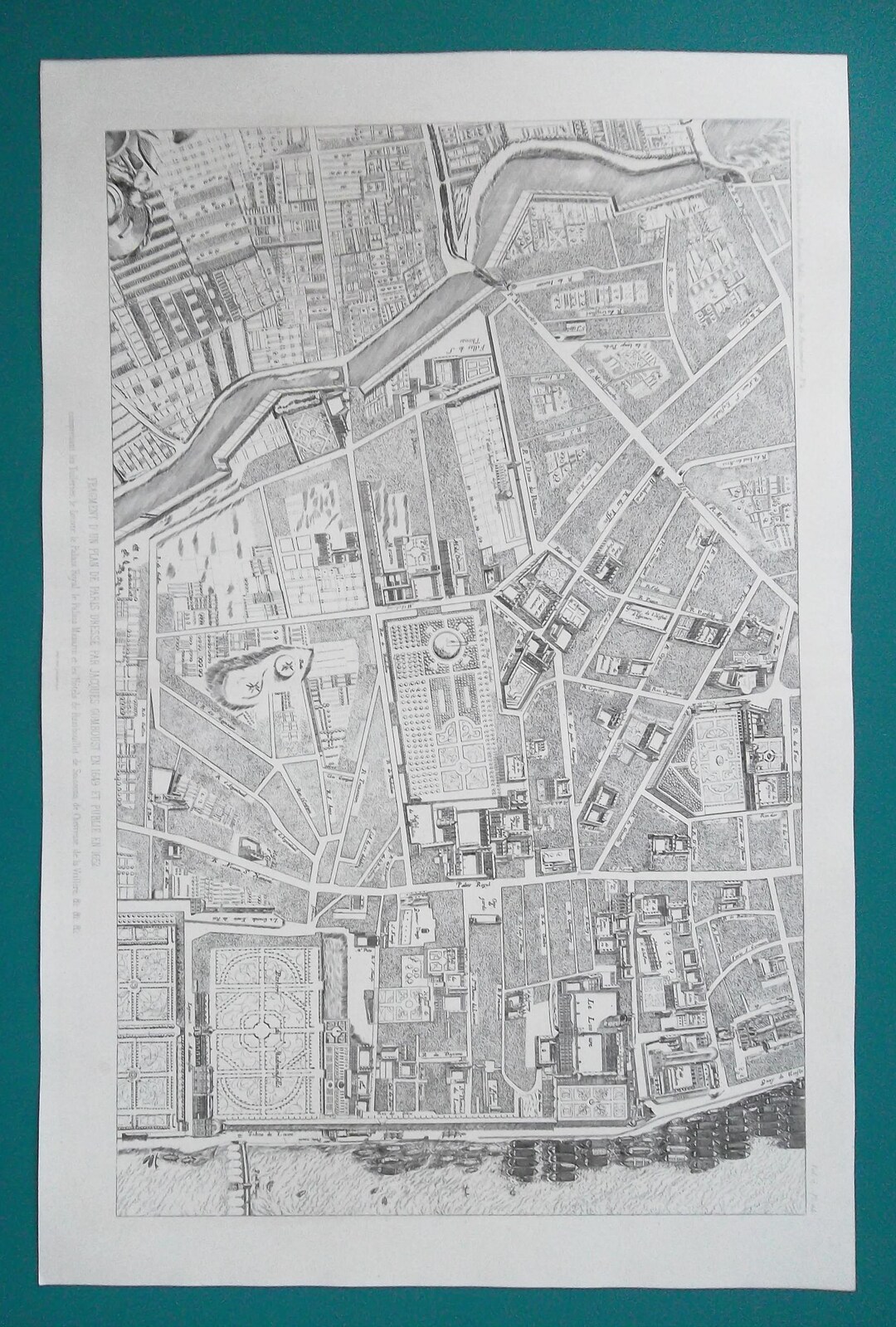 PARIS CENTER City Plan Map Drawn up by by Gomboust in 1649 - 1845 ...