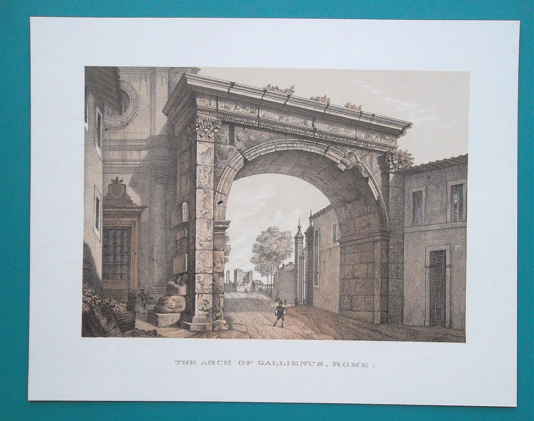 ROME Ancient Gate Porta Esquilina or Arch of Gallienus Italy - 1893 ...