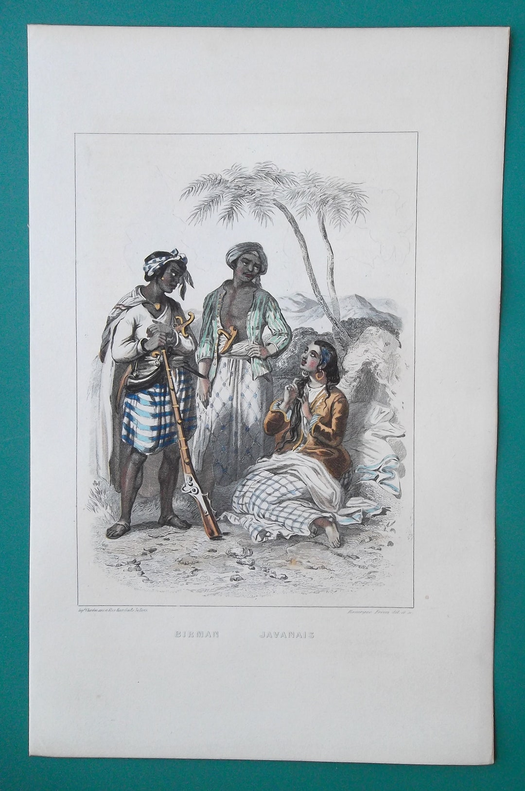 COSTUME Fashion Natives of Burma Burmese Girl Java Indonesia - 1850 ...