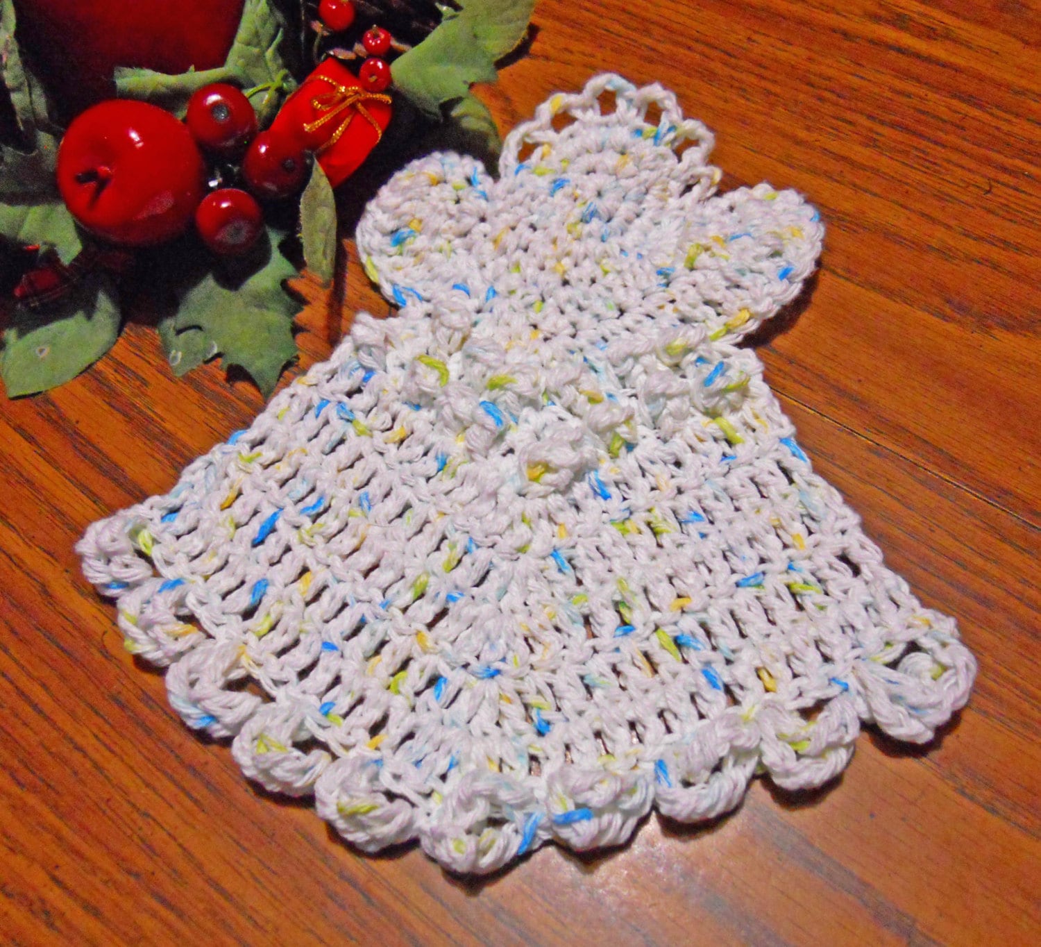 Angel Dishcloth crochet Pattern, Scrubber Dish Cloth Holiday Angel ...