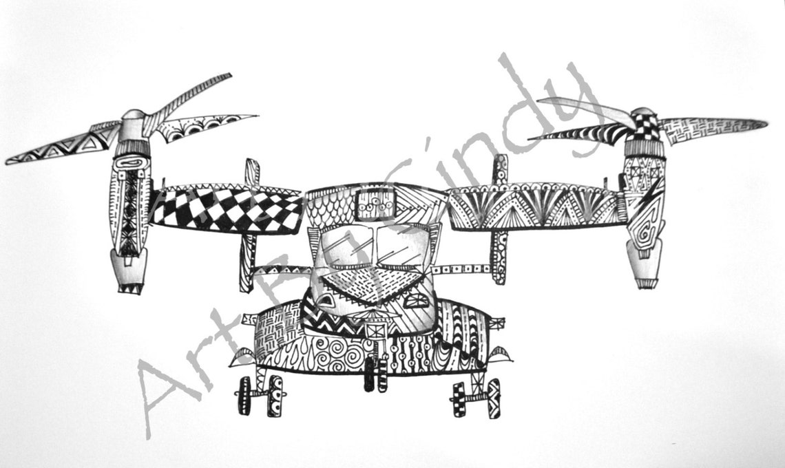 V-22 Osprey - Front View - Etsy