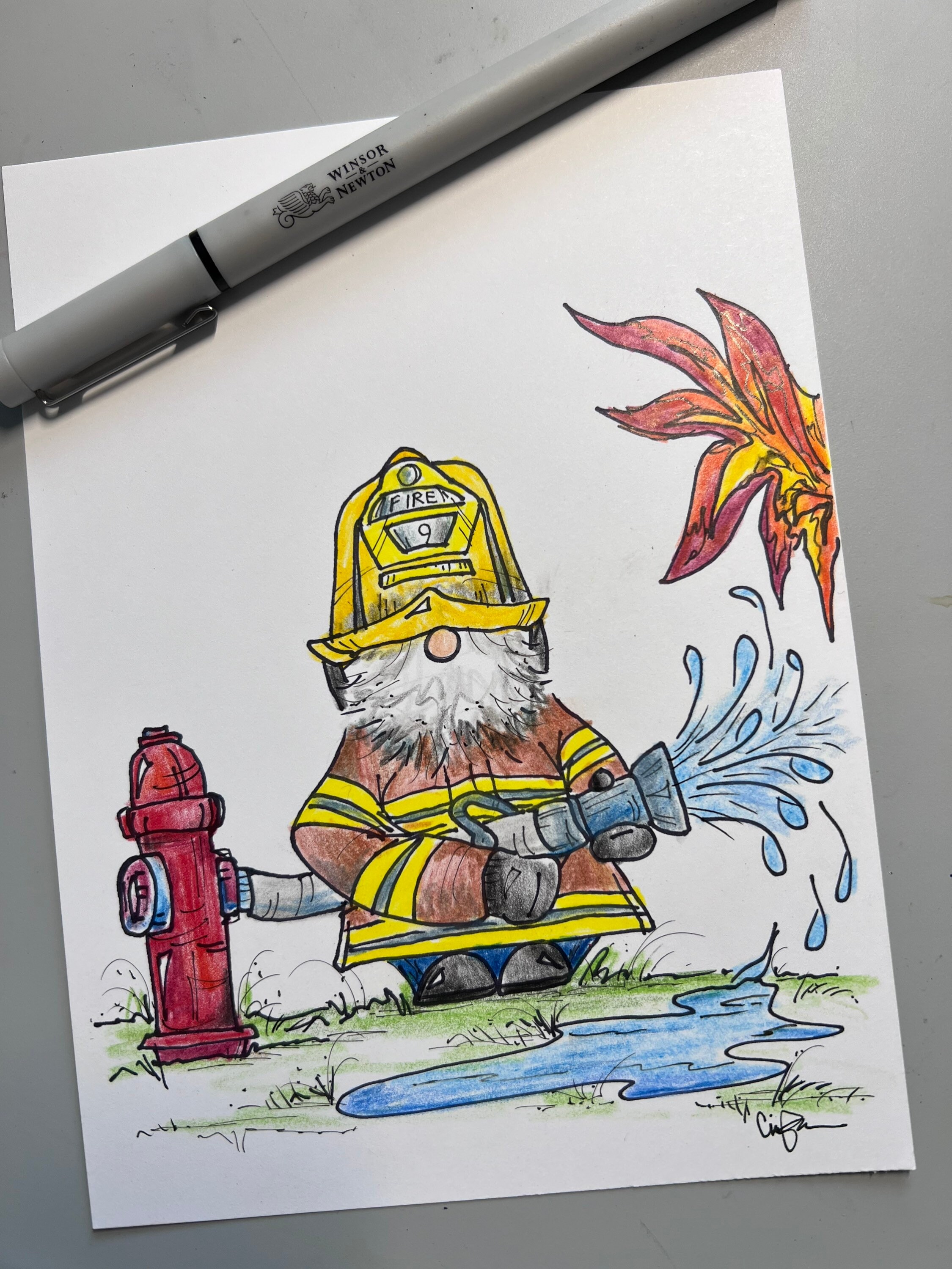 Firefighter Gnome - Etsy