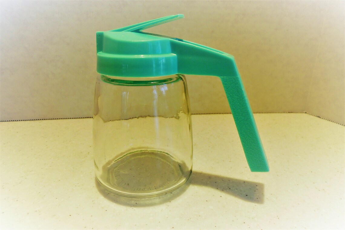Glass Syrup Small Syrup Container W Turquoise Plastic Top | Etsy