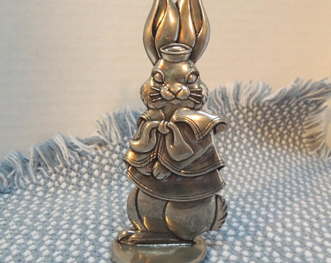 Pewter Peter Rabbit Standing Sculpture, Seagull Pewter, Handcrafted ...