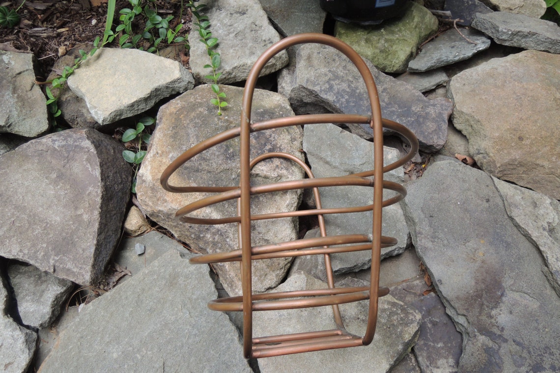 Basket Copper Tube Basket Very Good Condition Garden Table - Etsy