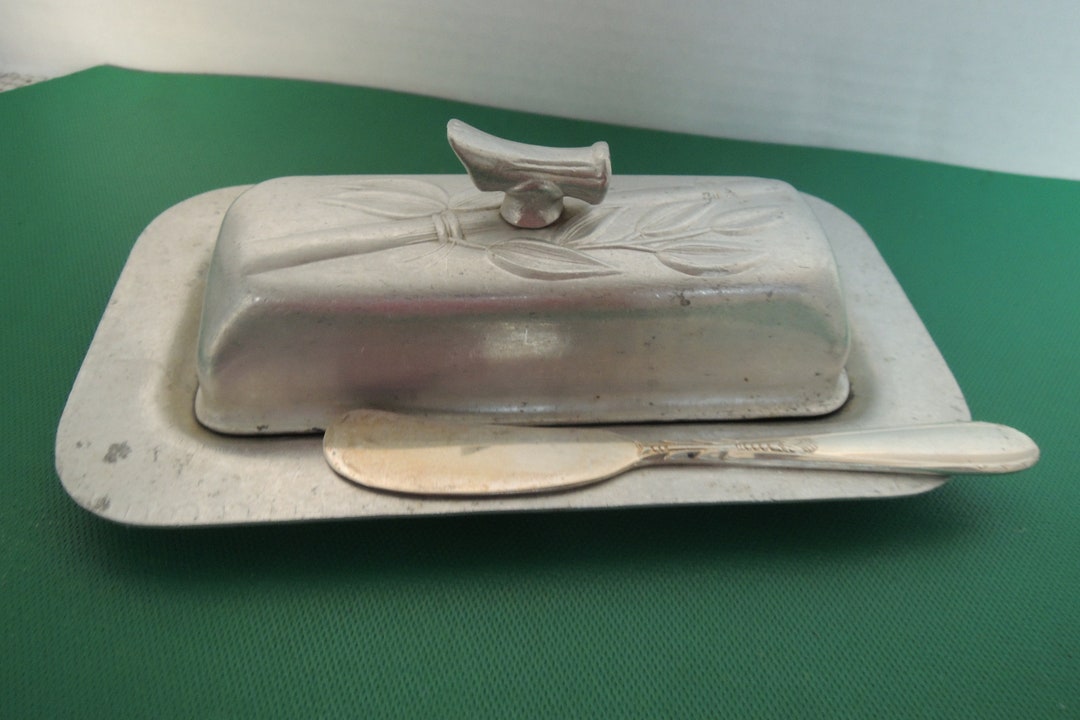 Butter Dish, Everlast Forged Aluminum, Bali Bamboo Pattern, Beautiful ...