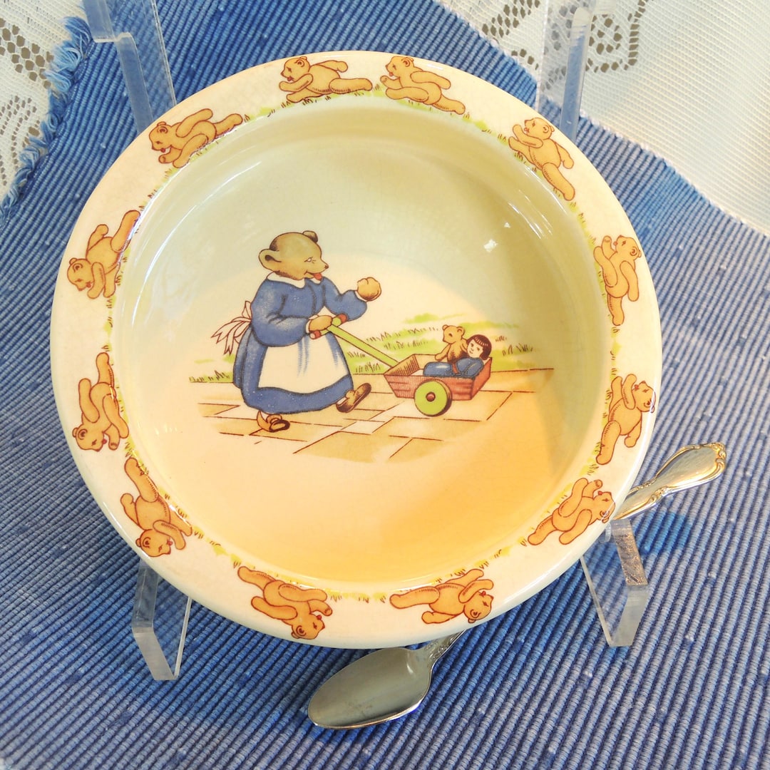 Baby Dish, Teddy Bear, Mama Bear Ceramic Feeding Dish, Childs Dish ...