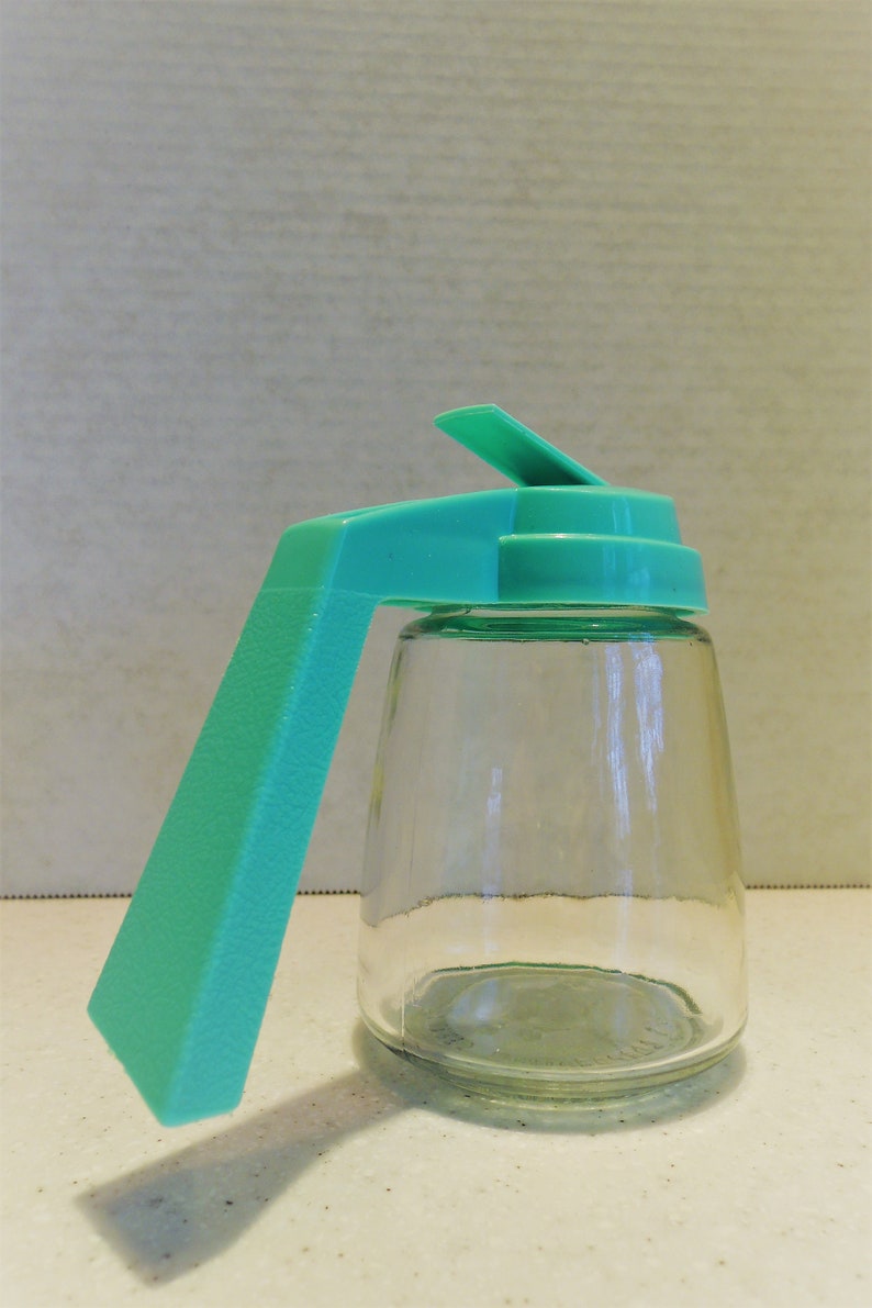 Glass Syrup Small Syrup Container W Turquoise Plastic Top | Etsy