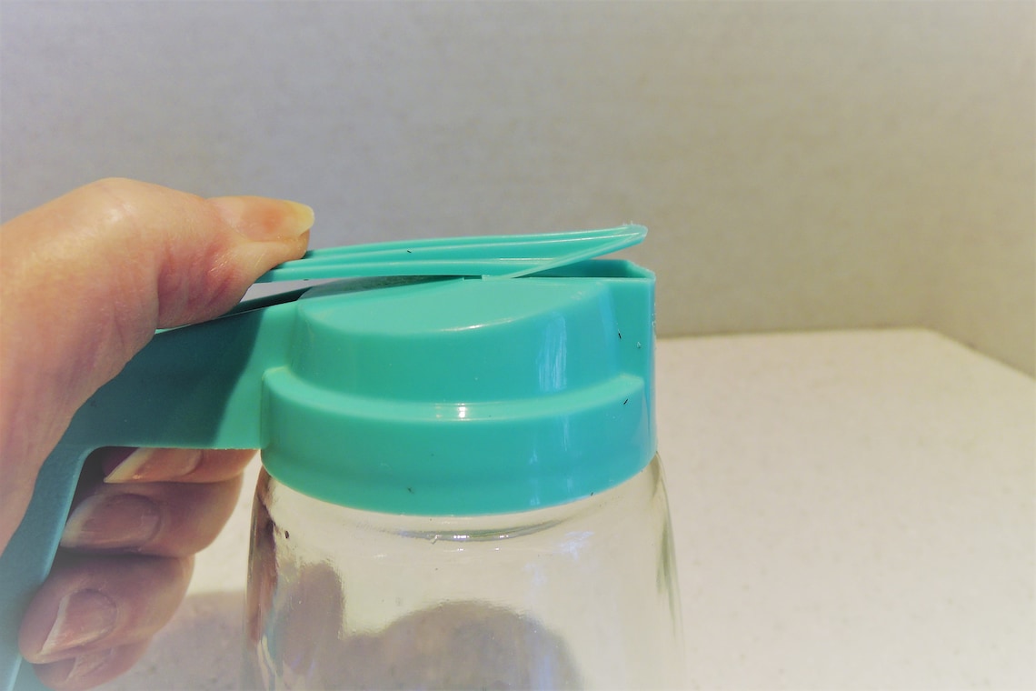 Glass Syrup Small Syrup Container W Turquoise Plastic Top - Etsy