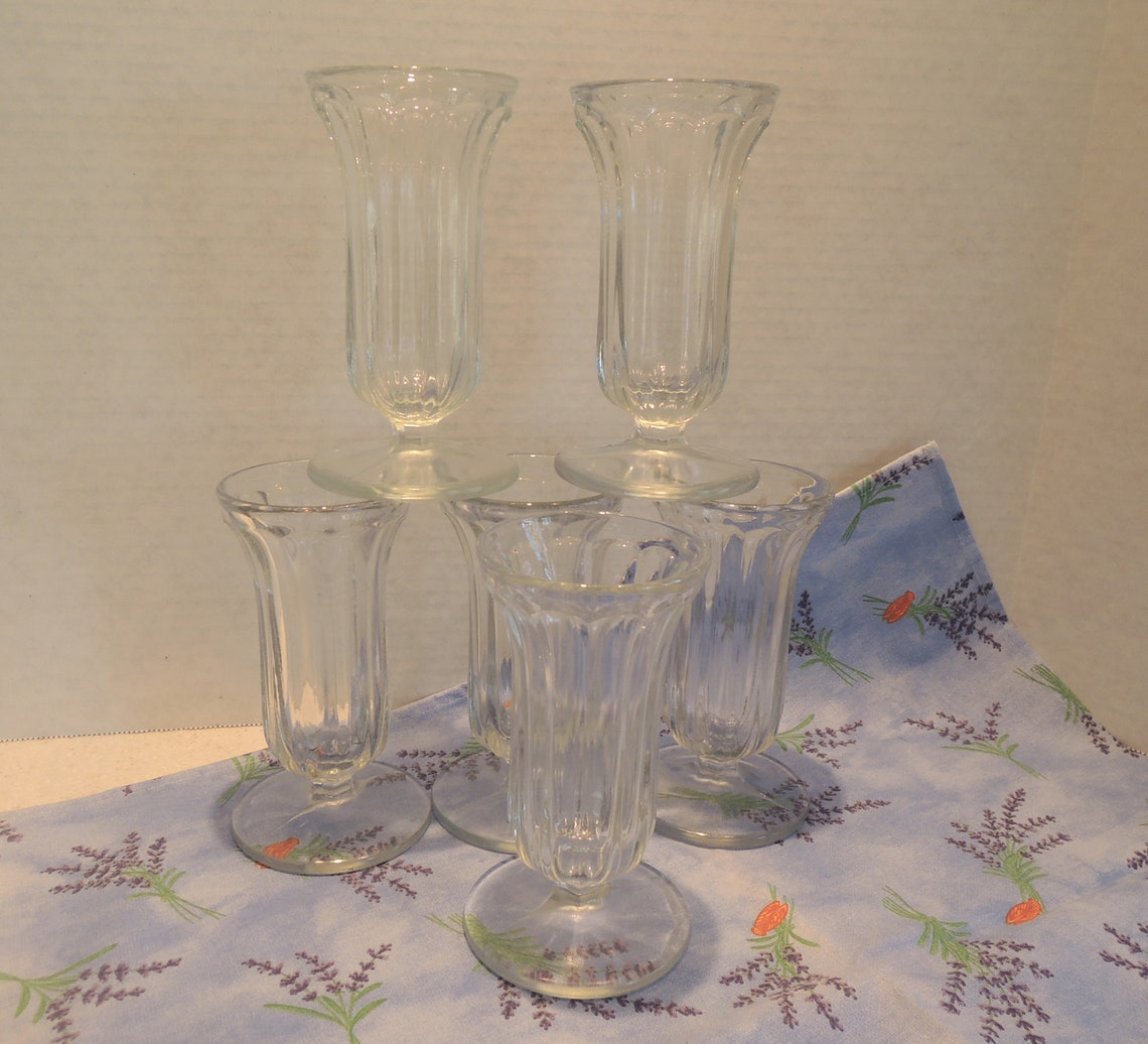 Ribbed Clear Parfait Glasses Set of 6 After Dinner Sweets - Etsy