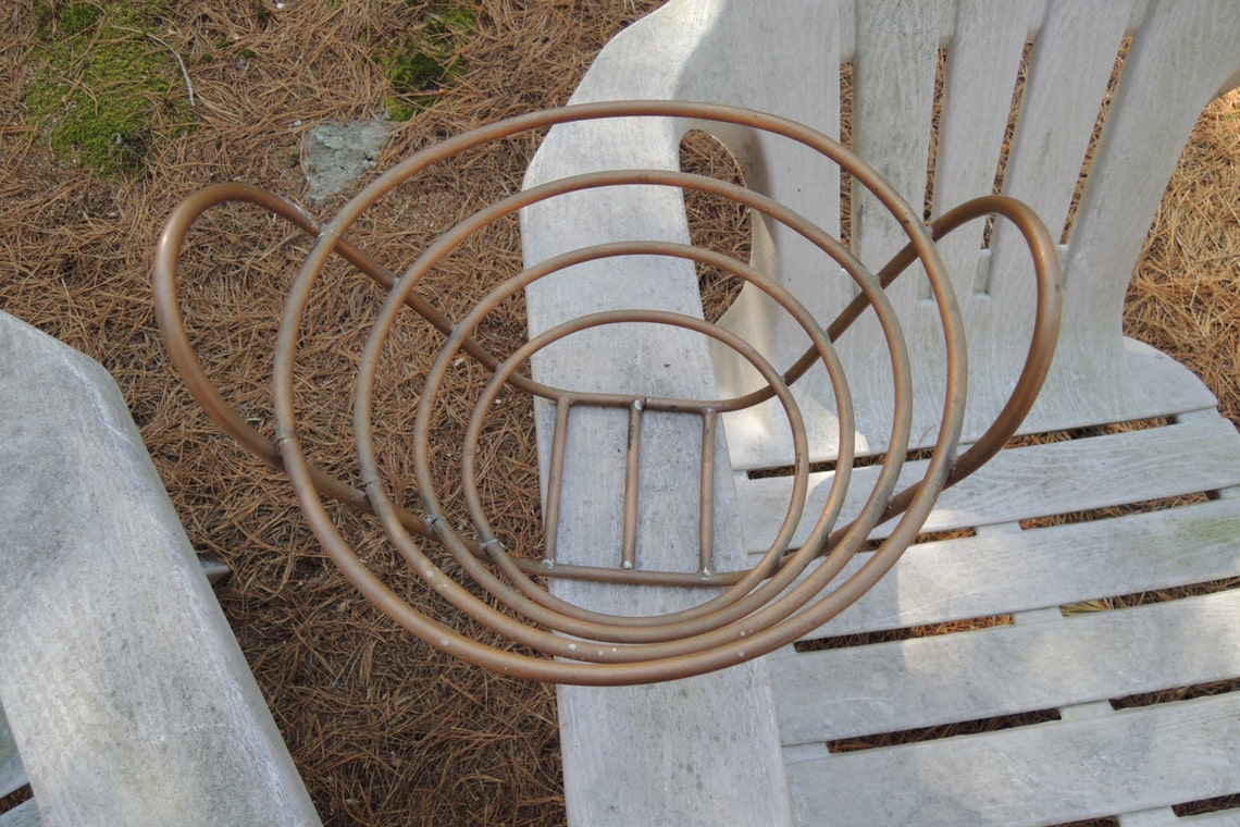 Basket Copper Tube Basket Very Good Condition Garden Table - Etsy