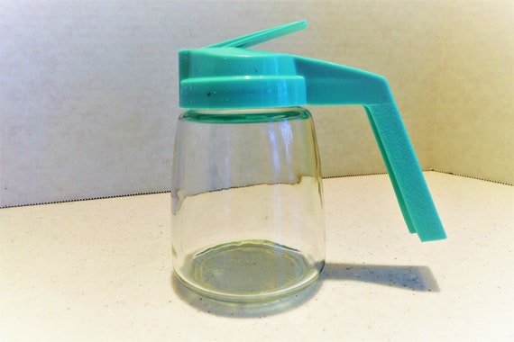 Glass Syrup Small Syrup Container W Turquoise Plastic Top | Etsy