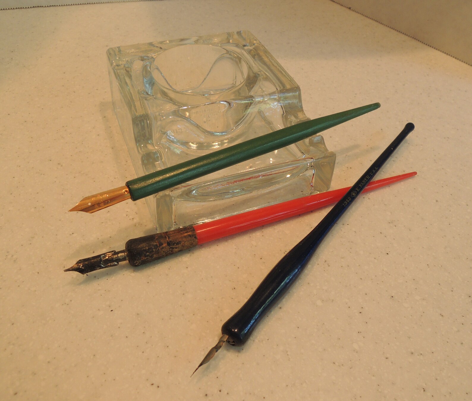 Inkwell Sengbusch Clear glass ink holder Beautiful | Etsy