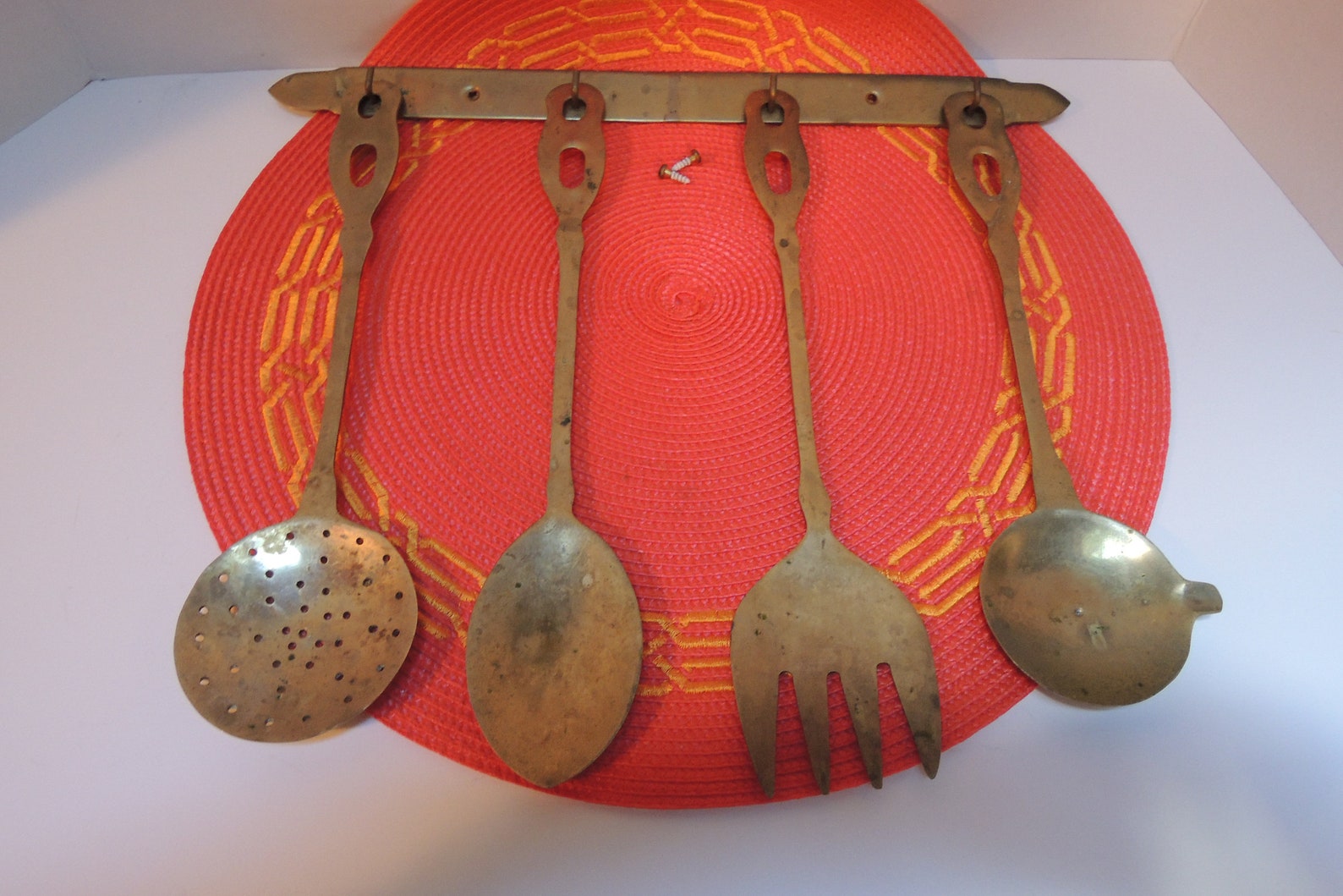 Brass Cooking Utensils Hanging Bar W Hardware Kitchen Décor - Etsy