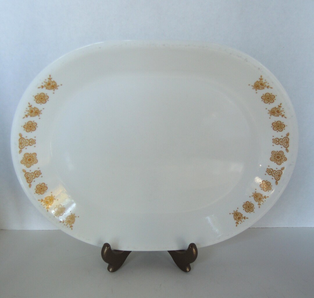 Pyrex Butterfly Gold Platter, Meat Platter, Corn on the Cob Platter ...