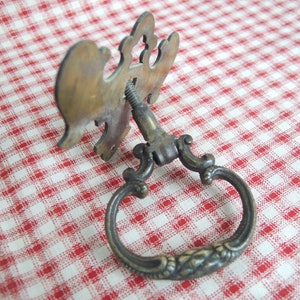 6 Brass Drawer Pulls, Bureau Handles W Backscrews, Chippendale Bat Wing ...