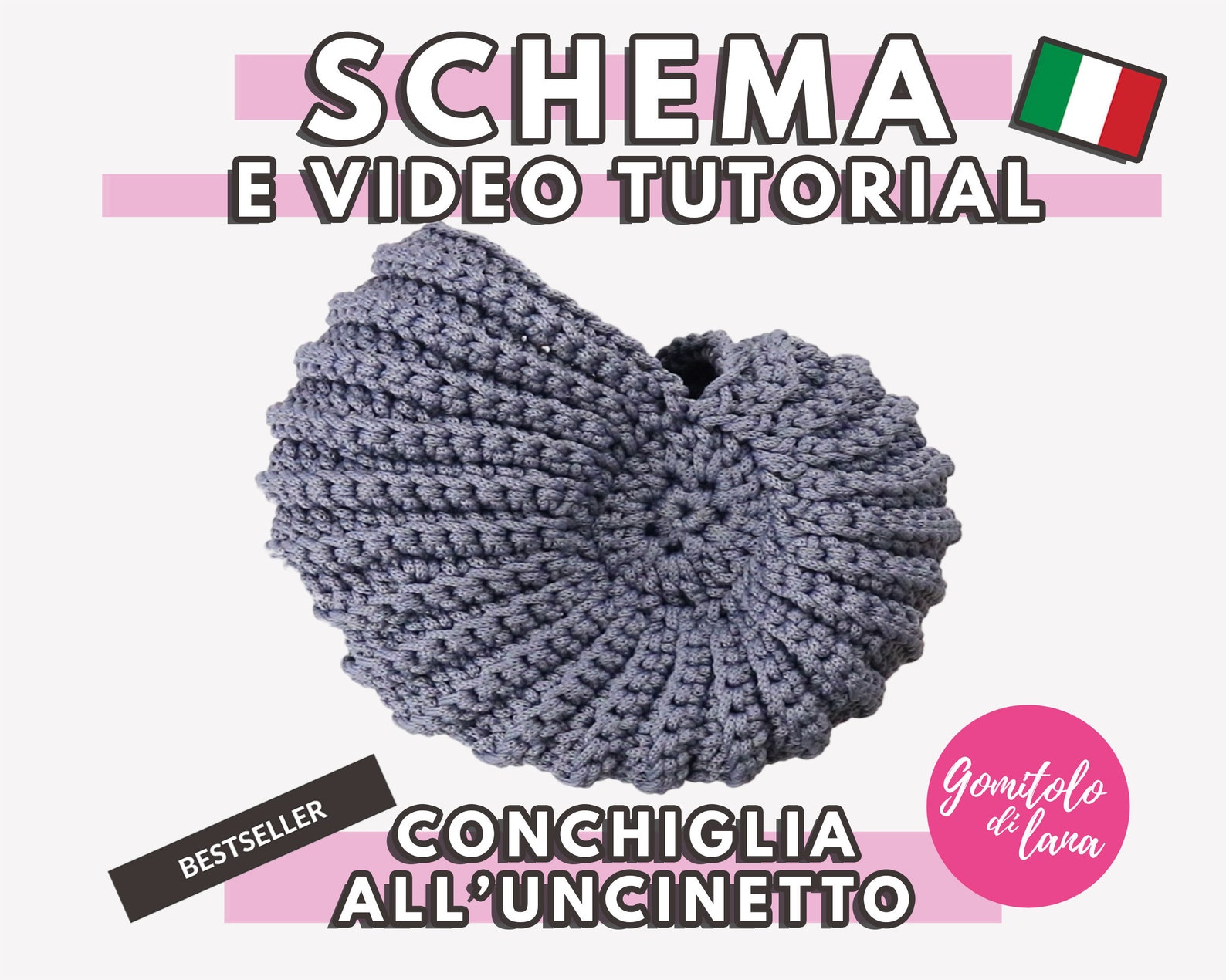 ITALIAN CROCHET PATTERN Pdf Sea Shell Amigurumi, Basket, Bag ...