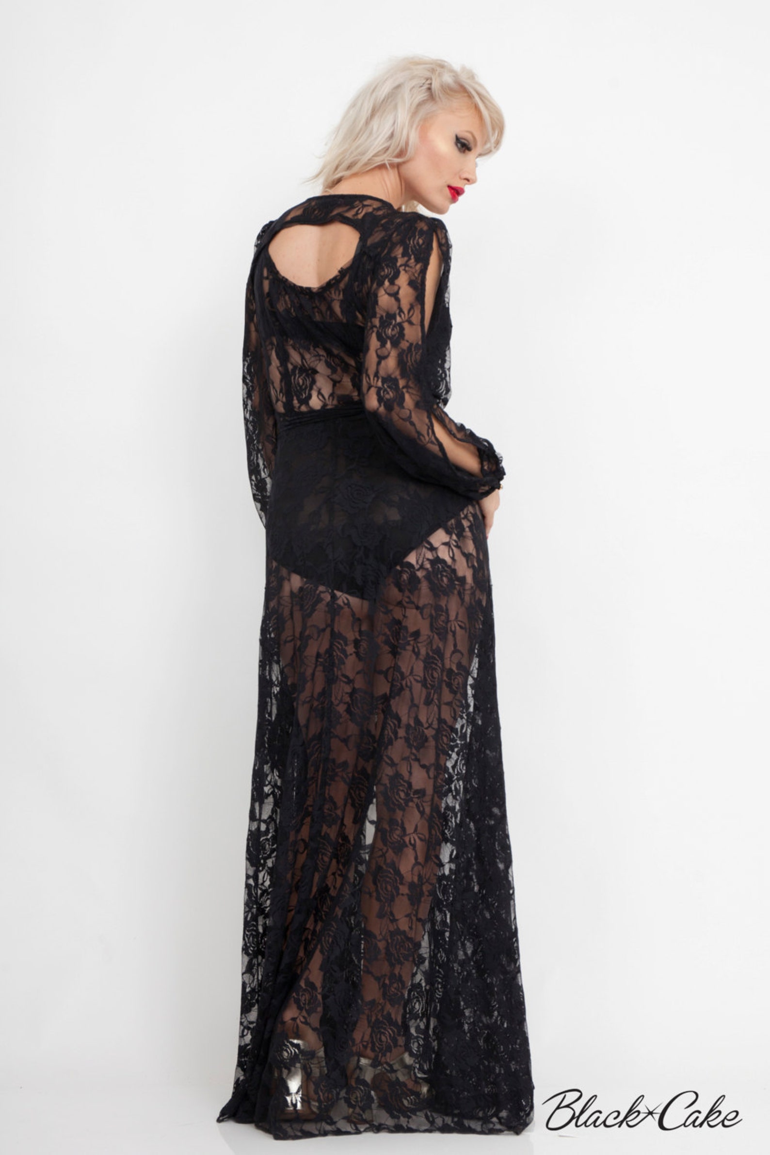 Starlet Lace Wrap Dress Black From Black Cake Clothing - Etsy