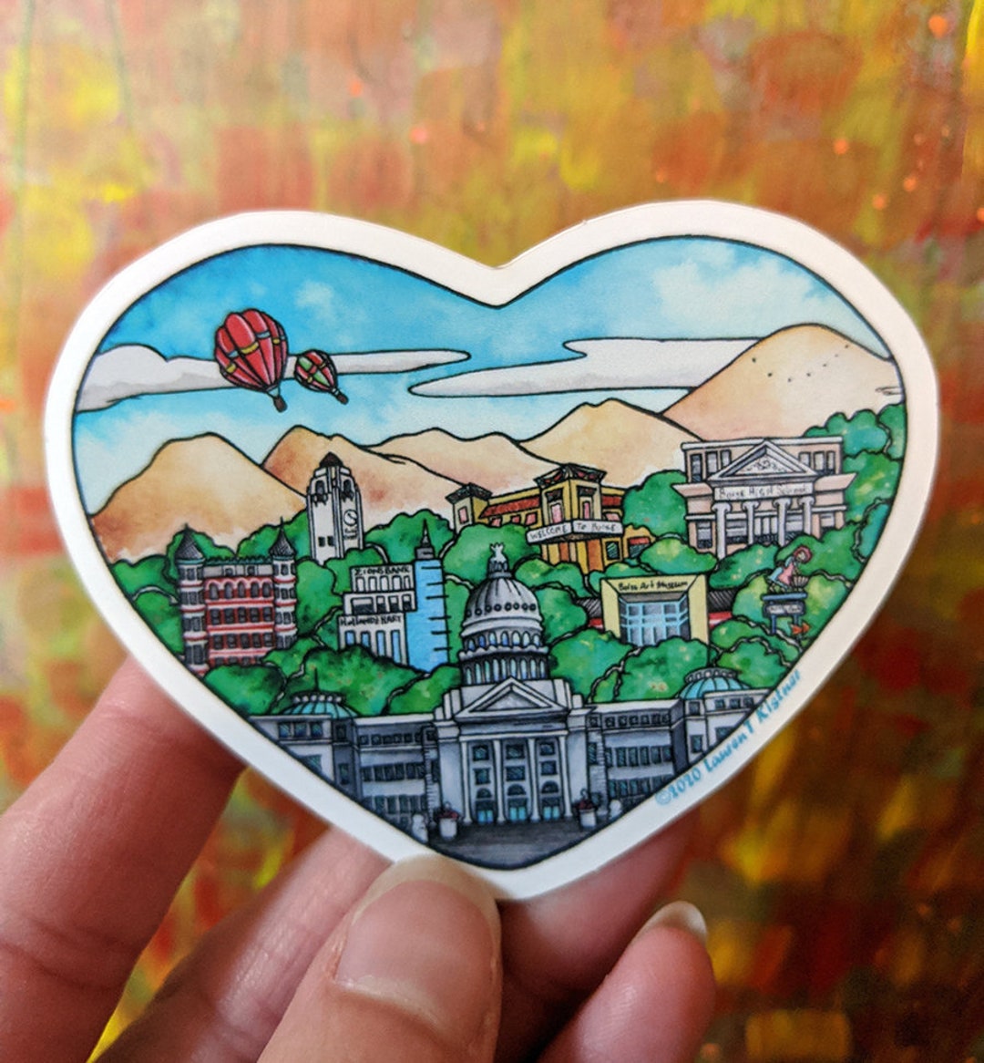 Heart of Boise, Idaho 3" Vinyl Sticker - Etsy