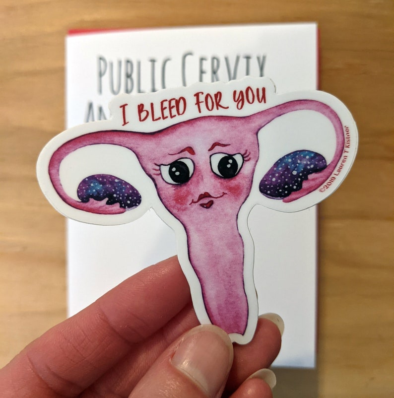 Public Cervix Announcement - Art Note Card and Vinyl Sticker Gift - Art ...